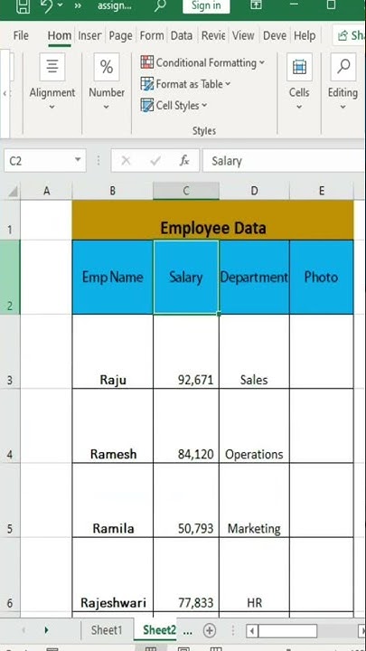 Employee Data in Excel #nkexcelclasses #exceltutorial #employee data - YouTube
