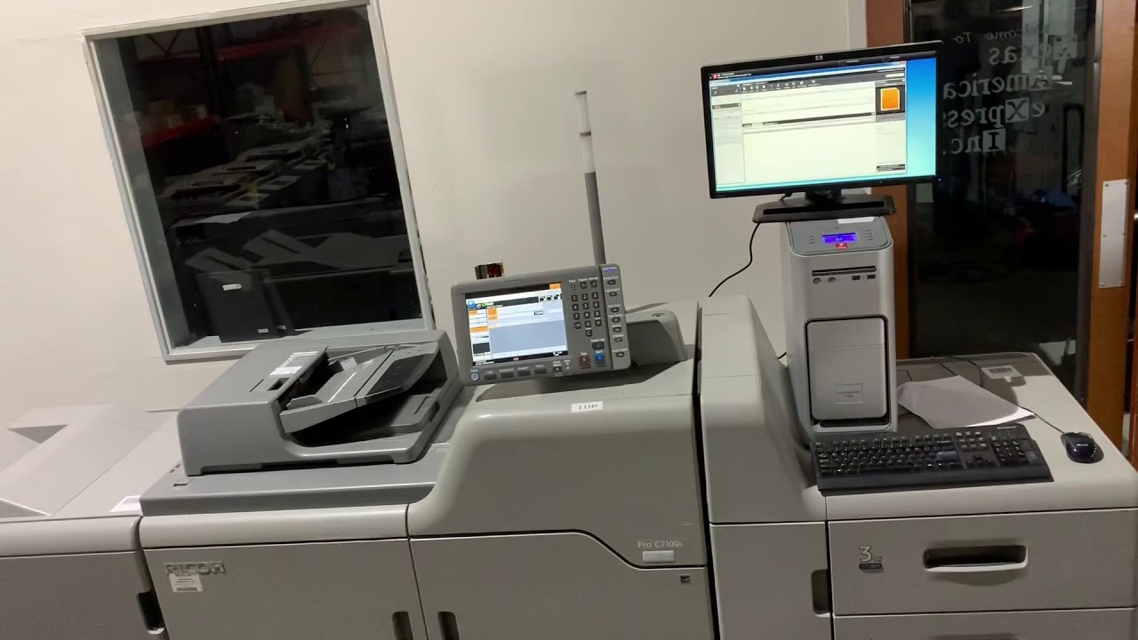 Ricoh Pro C7100S, Trimmer, Bookletmaker, and fiery - YouTube