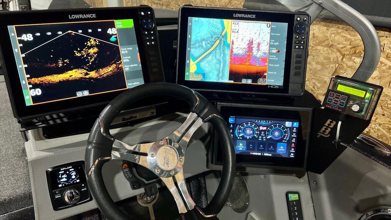 Duel 12” Bass Boat Technologies dash mount install on a 2022 Ranger 621 ...