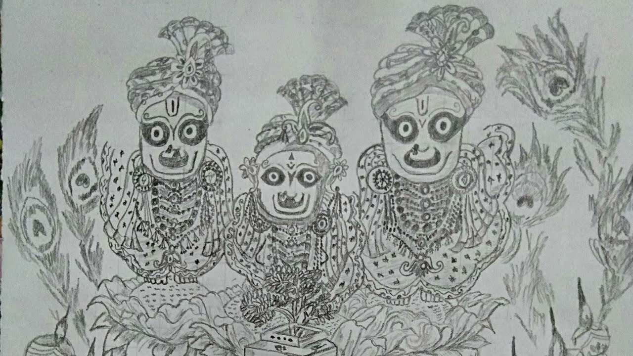 Lord Jagannath Balaram Subhadra Drawing. - YouTube