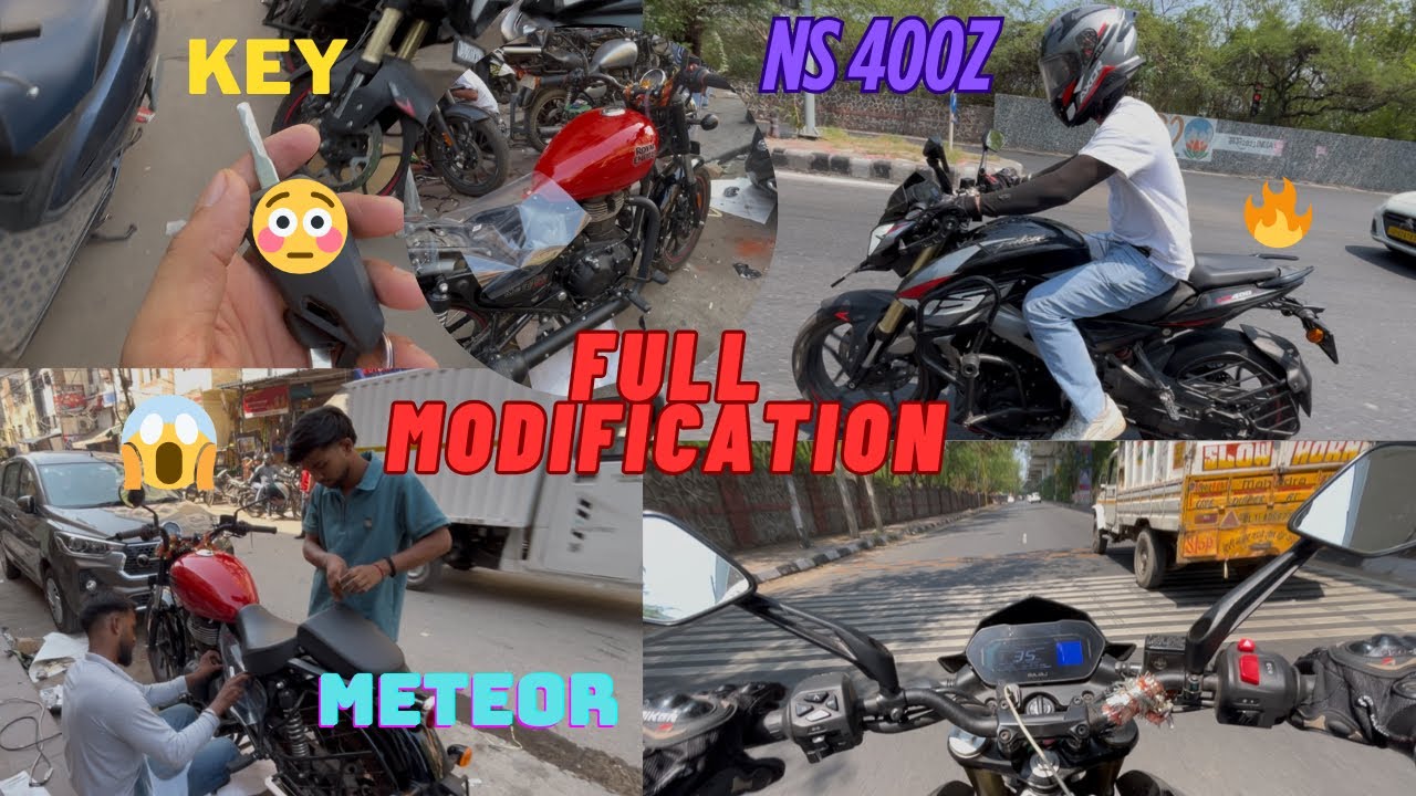 FULL MODIFICATION OF ROYAL ENFIELD METEOR 350 🔥 AND PULSAR NS 400Z 💀 ...