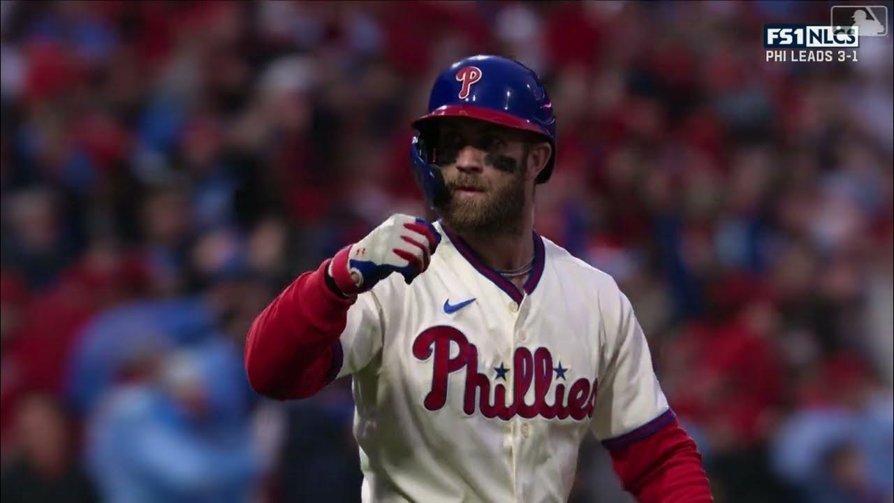 All angles of Bryce Harper's homer that sends the Phillies to the World Series!! - YouTube
