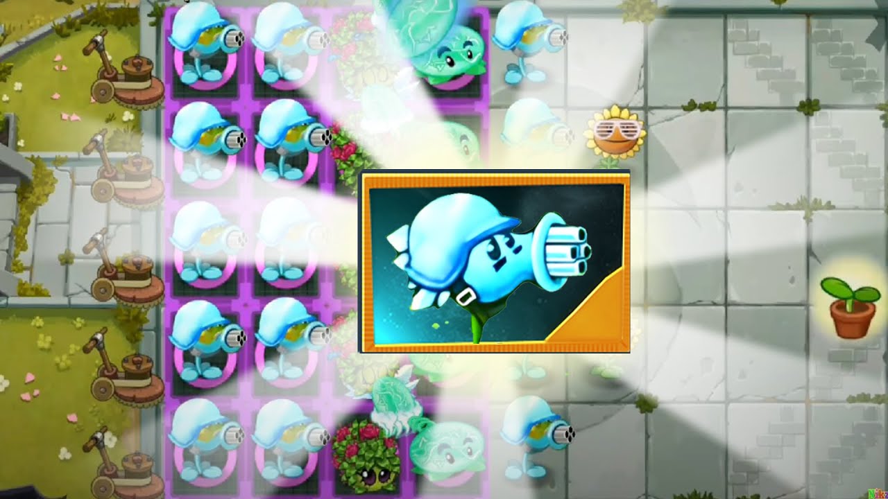 Pvz 2 11.9.1 - New Plant Gatling Snow Pea Gameplay Max Level Power Up ...