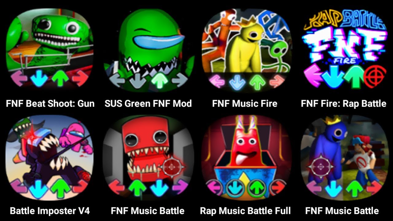 FNF Rainbow Friends, FNF Alphabet Lore, FNF Sus Green, FNF Imposter V4 ...
