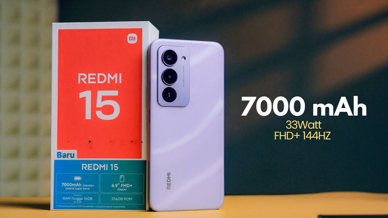 UNBOXING XIAOMI REDMI 15 INDONESIA | 144HZ FULL HD+, 7000 mAh, 33WATT ...