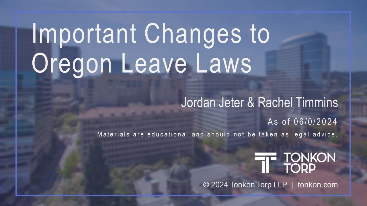 Oregon Leave Laws OFLA Webinar - YouTube