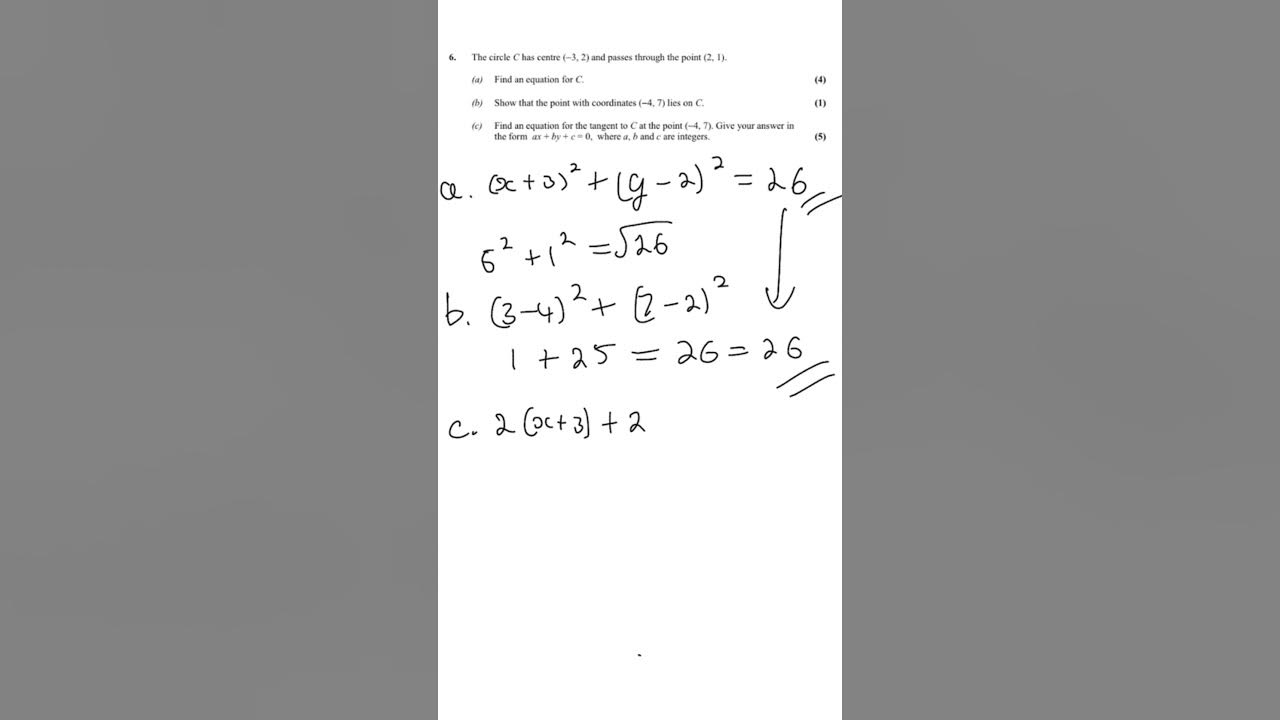Circle + Implicit differentiation A-Level Maths Question. #alevel #maths - YouTube