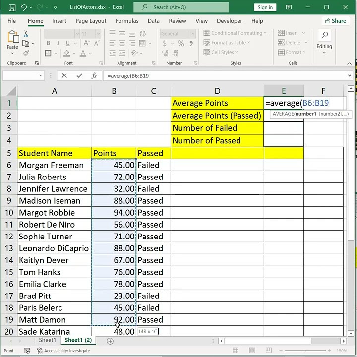 How to Use Average Function in Excel? 🌞 #shorts - YouTube
