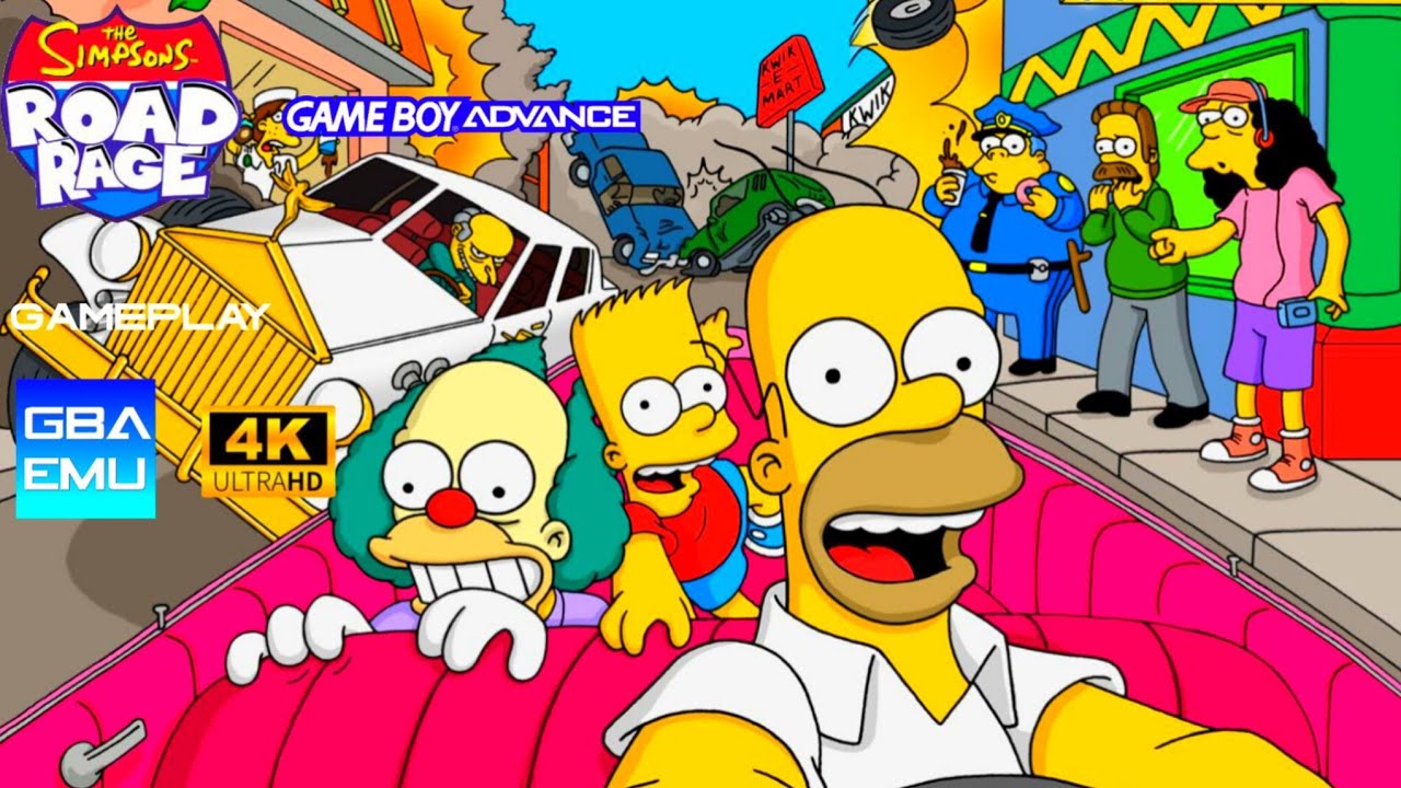 Simpsons Road Rage GBA Gameplay (GBA.EMU) (4K,60 FPS) - YouTube