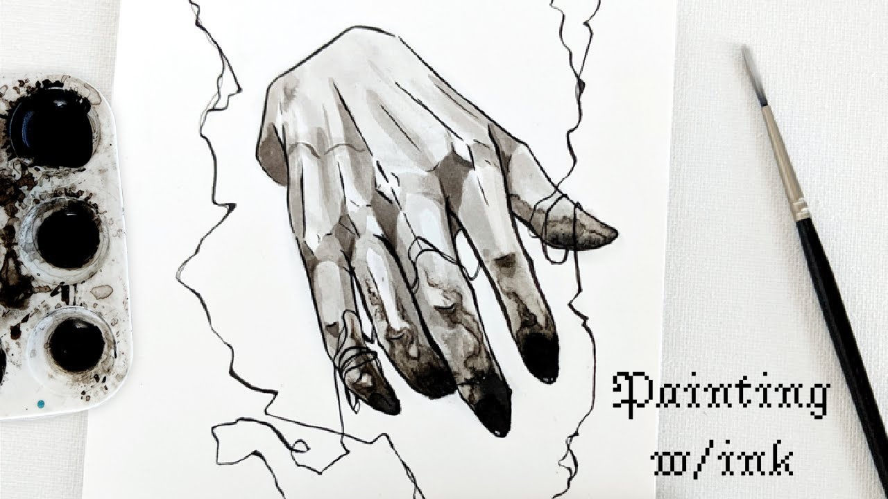 Inky Hand Painting 🎃 | Oct pt.1 - YouTube
