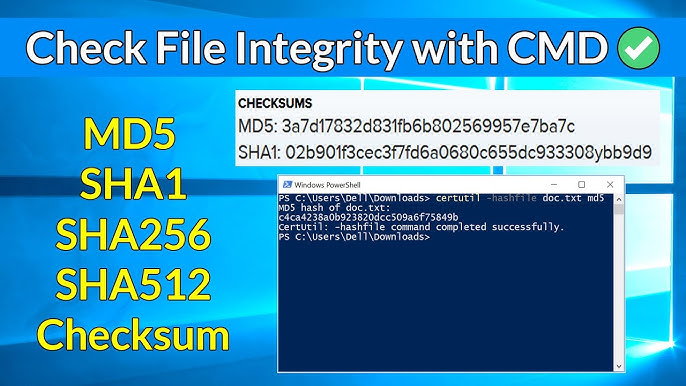 How To Verify Md5 Checksum Of Files Using Certutil Calculate, Verify