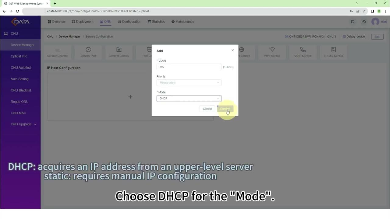 How To Configure TR 069 for ONU C Data OLT Web - YouTube