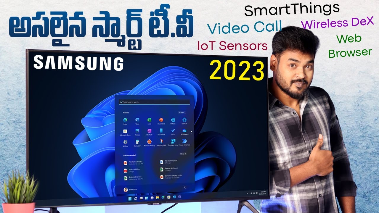 Samsung Crystal iSmart 4K Smart TV (2023) Review in Telugu - YouTube