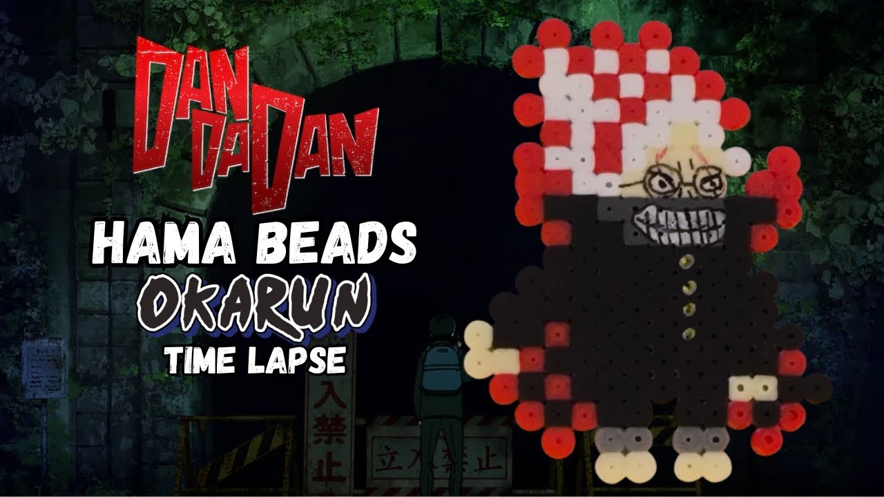 Okarun Hama Beads Dan da dan custom 👹 Tutorial Pixel Art Time Lapse ...