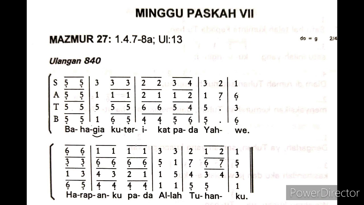 24 Mei 2020 Minggu Paskah Vii Tahun A Mazmur And Bait Pengantar
