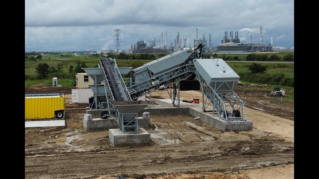 HT Series Dry Mobile Batching Plant in Houston Area - YouTube