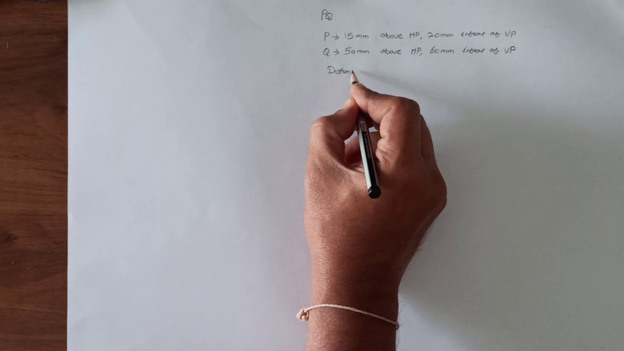 Projection of Straight Lines. Distance between end projectors given ...