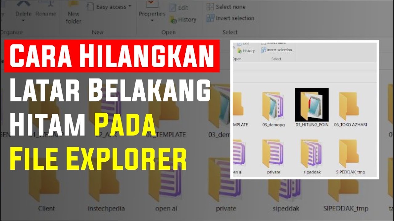Cara Menghilangkan Folder Hitam di Laptop/Komputer - YouTube