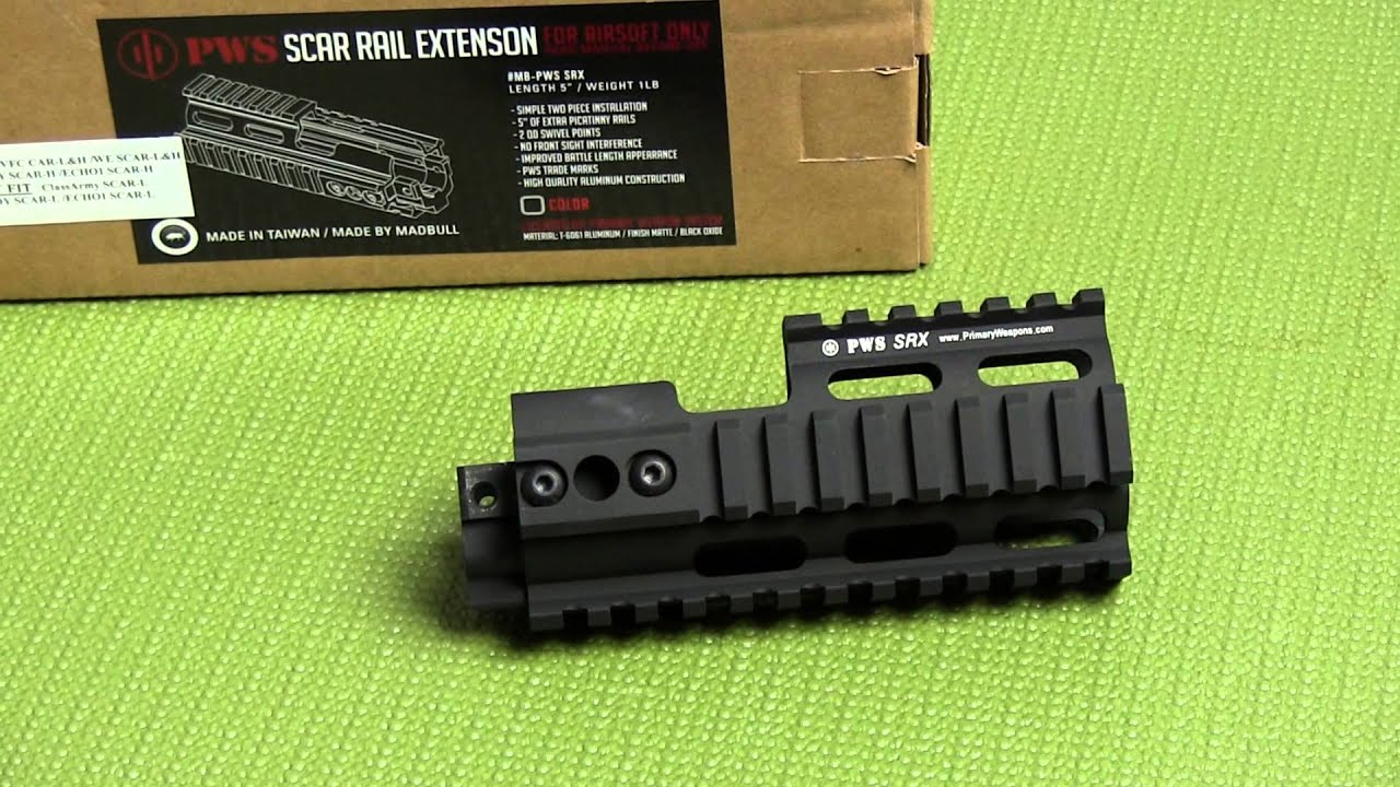 PWS Scar Rail Extension by Madbull | Fox Airsoft - YouTube