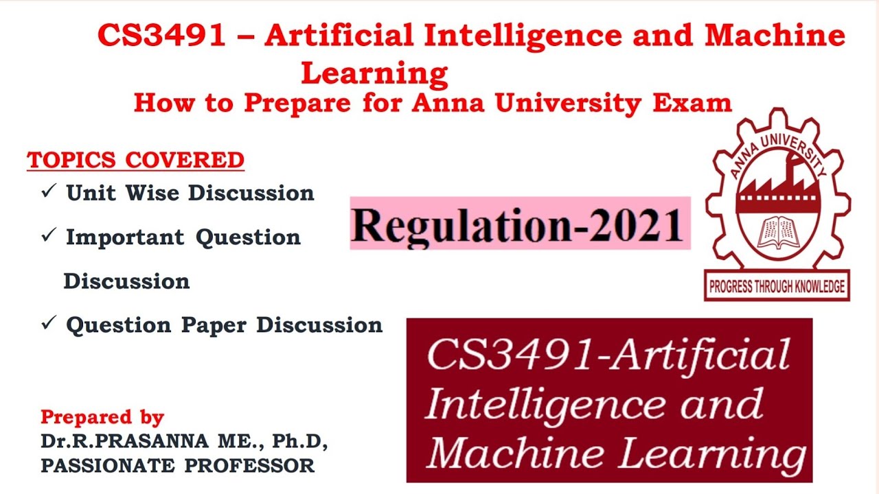 CS349 - Artificial Intelligence and Machine Learning Important Questions - YouTube