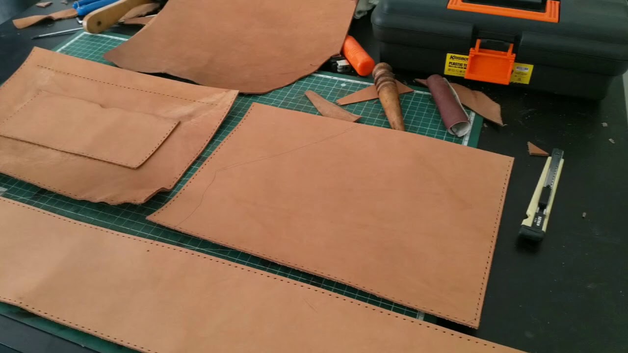 DIY - Making messenger bag leather - YouTube