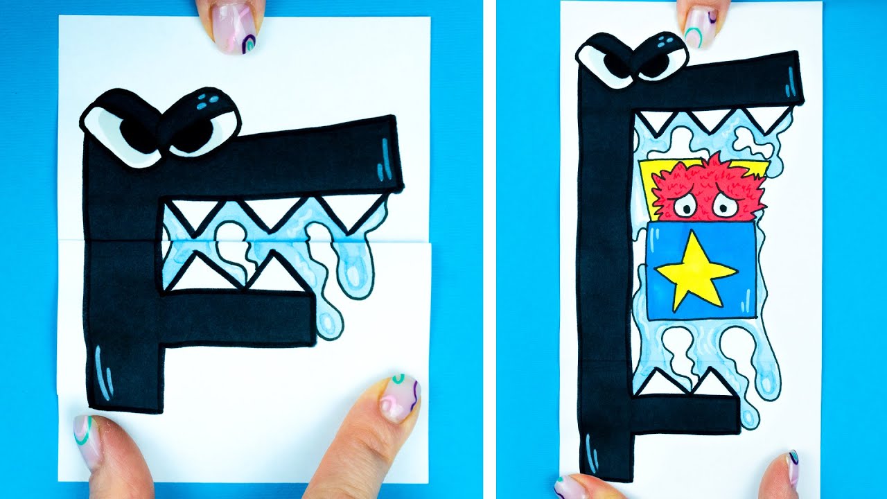 HOW TO DRAW EASY PAPER CRAFT BOXY BOO & ALPHABET LORE TRANSFORMATION ...