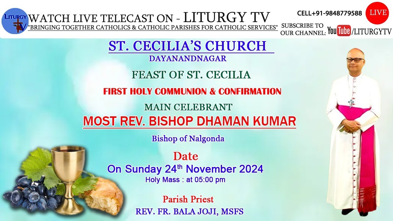 Most Rev. Dhaman Kumar, Bishop of Nalgonda | Feast of St. Cecilia ...