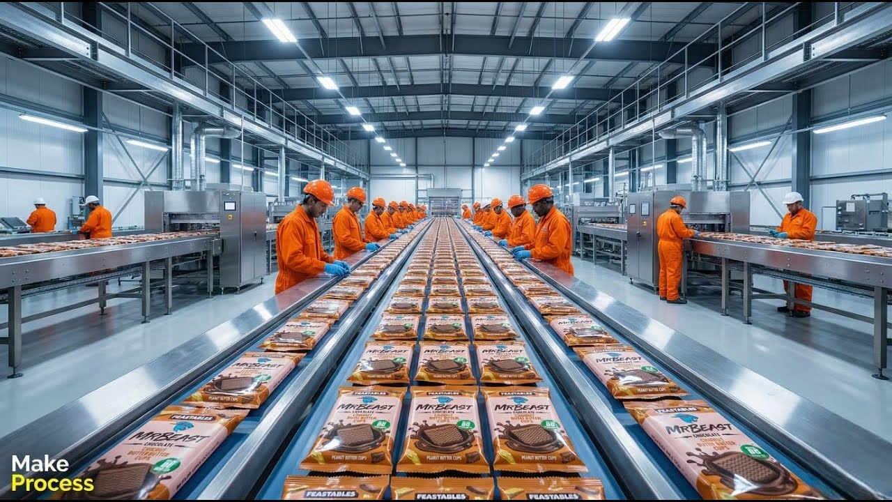 How Millions of Feastables MrBeast Chocolate Peanut Butter Cups Are ...