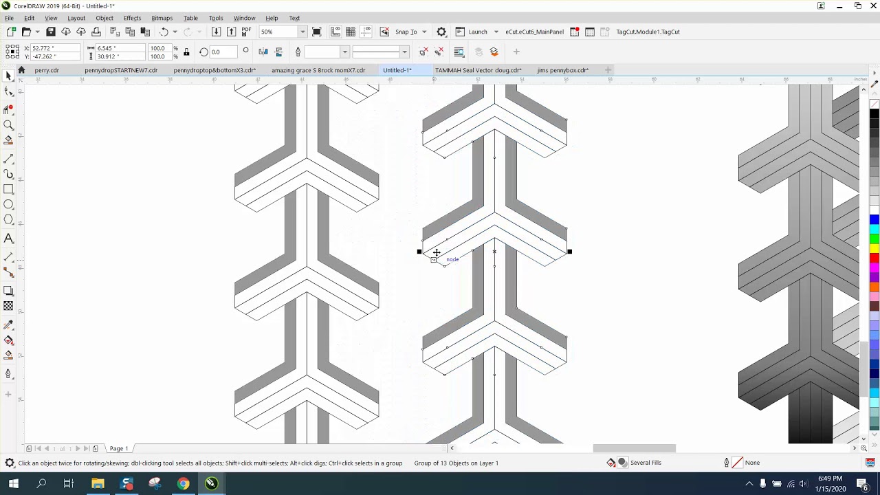 Corel Draw Tips & Tricks Pattern from a Six sided Polygon Part 2 make ...