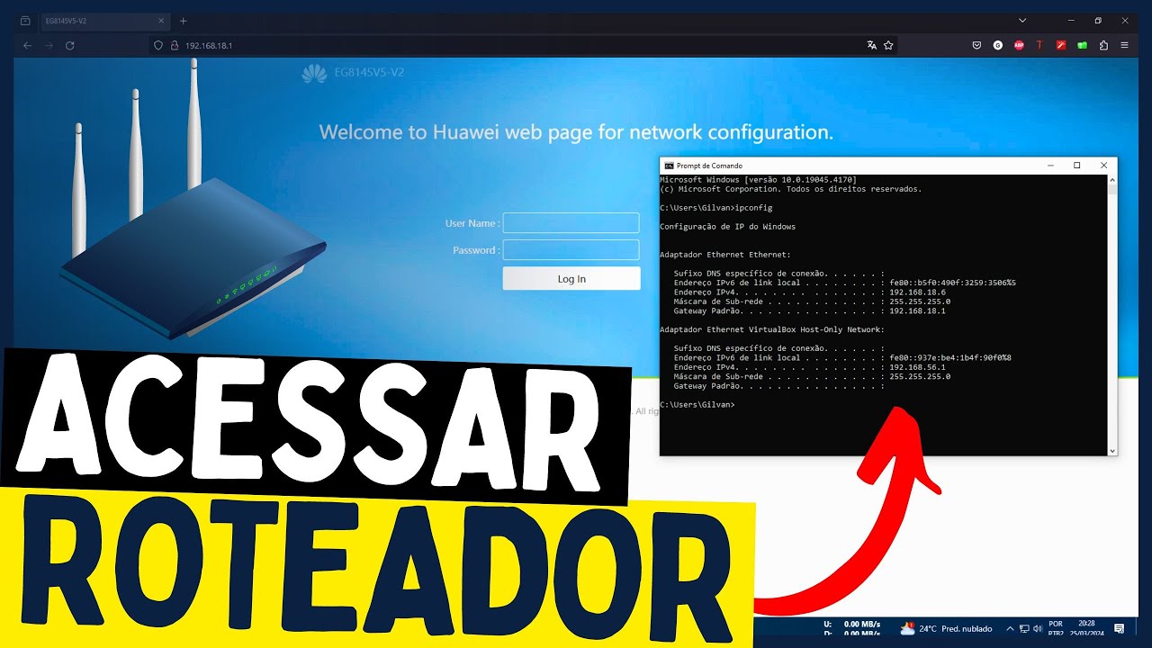 Como Acessar Roteador Wifi, Ver IP do Rotador Wifi - YouTube