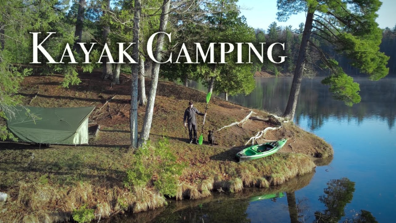 Kayak Camping in Hammock Solo Overnight Tarp Shelter - YouTube