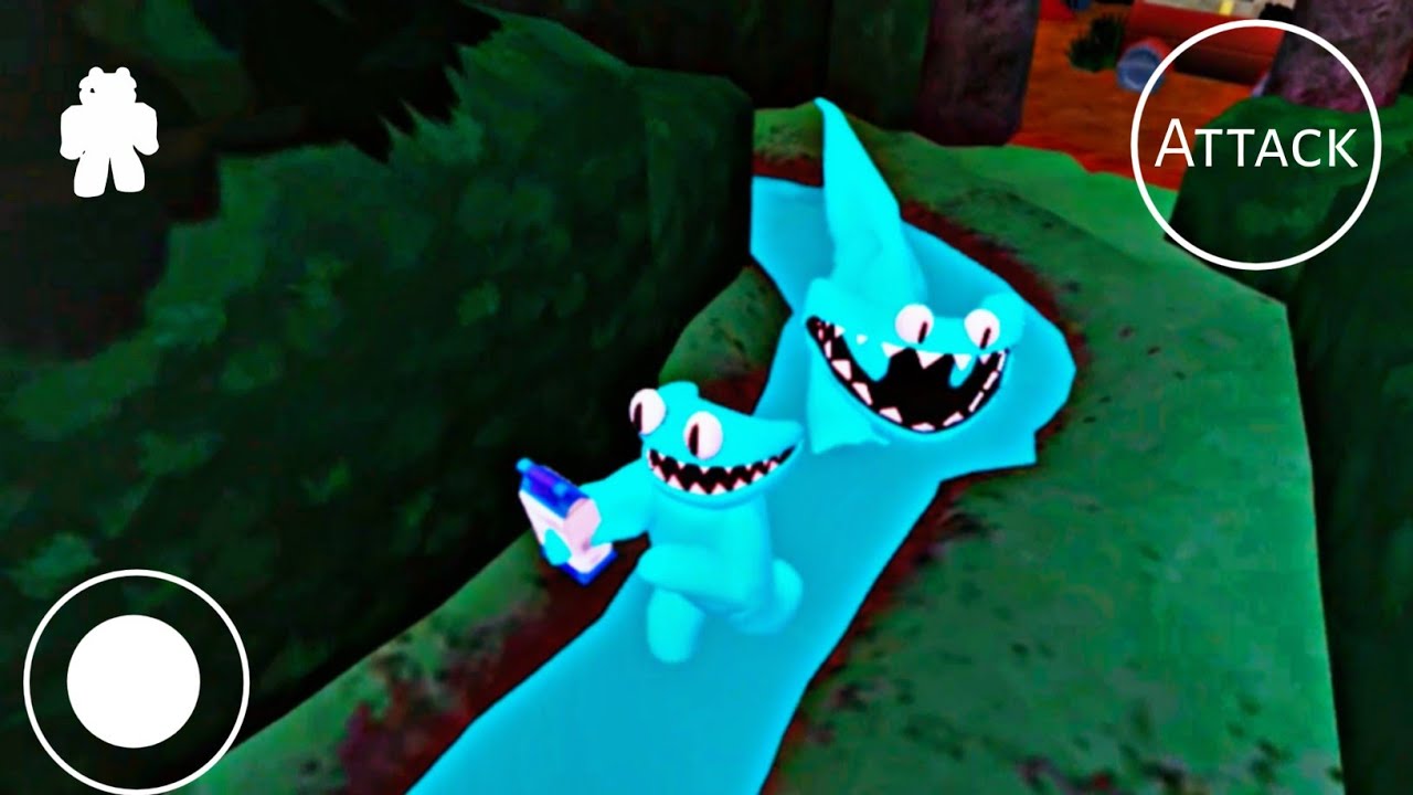 Original Cyan Playing As Rainbow Friend 2 All Monster Jumpscares ...