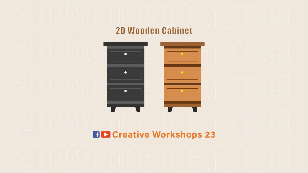 2D wooden Cabinet | simple 2D wooden cabinet | adobe illustrator - YouTube