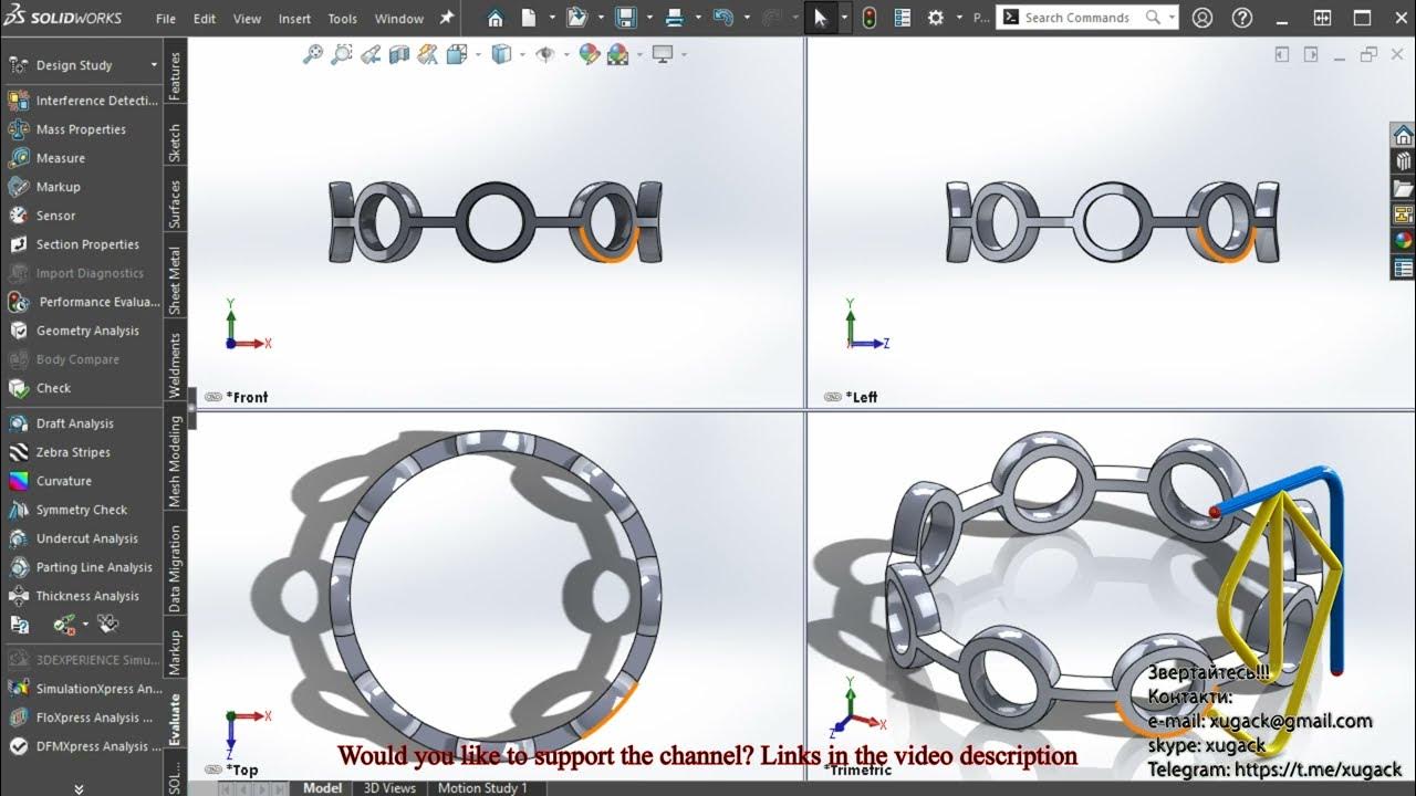 CSWA Practice | SolidWorks | Extrude | Revolve | Circular pattern - YouTube