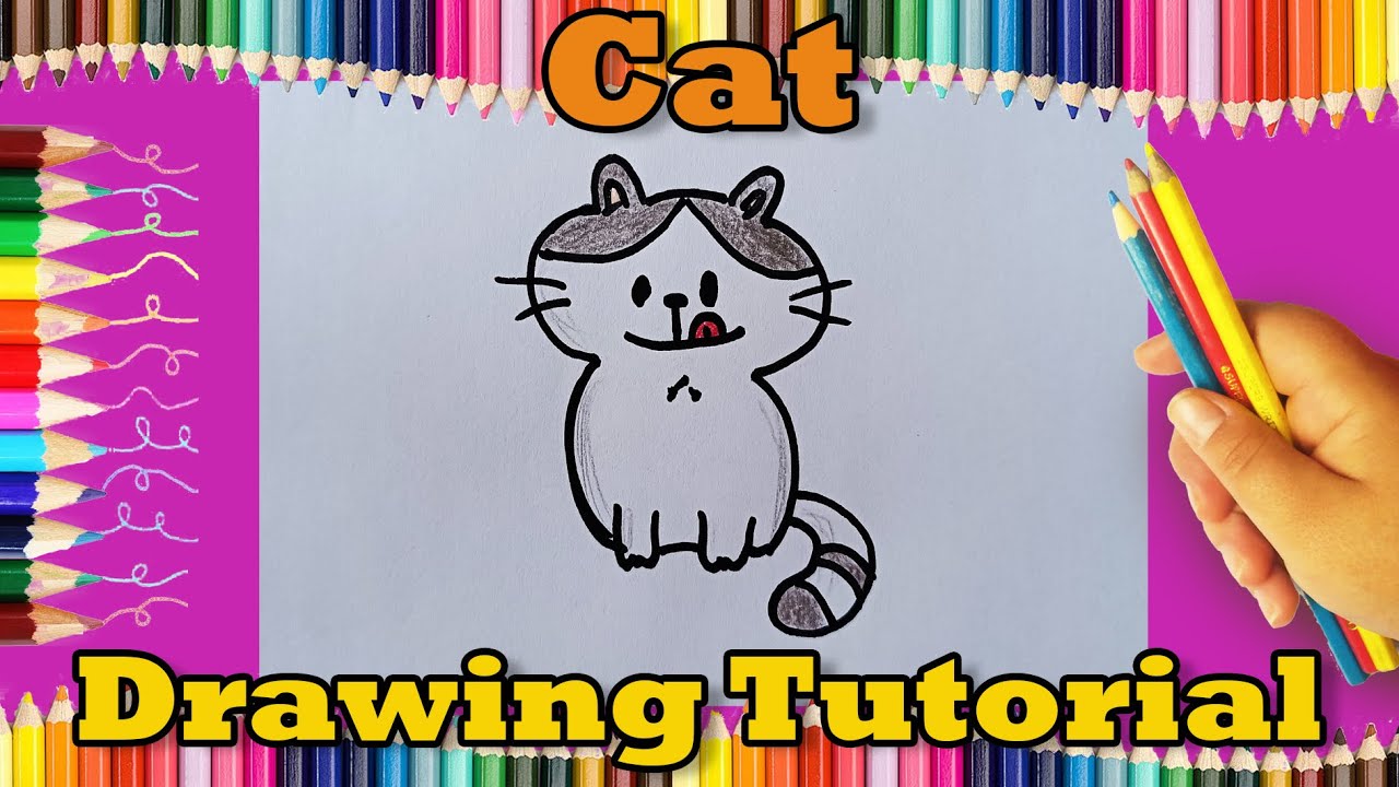 How To Draw A Cute Cat ? - YouTube