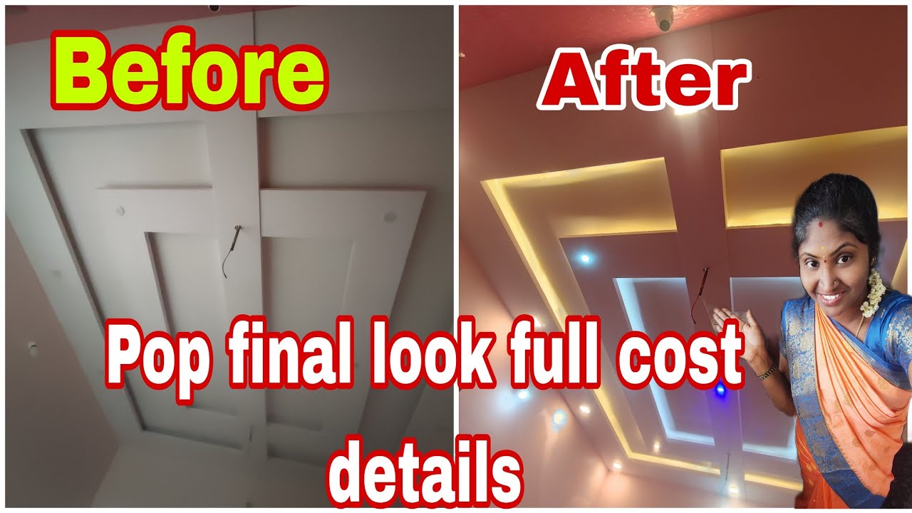 Pop labour, material and lights total cost in kannada #popdisign #2bhk ...