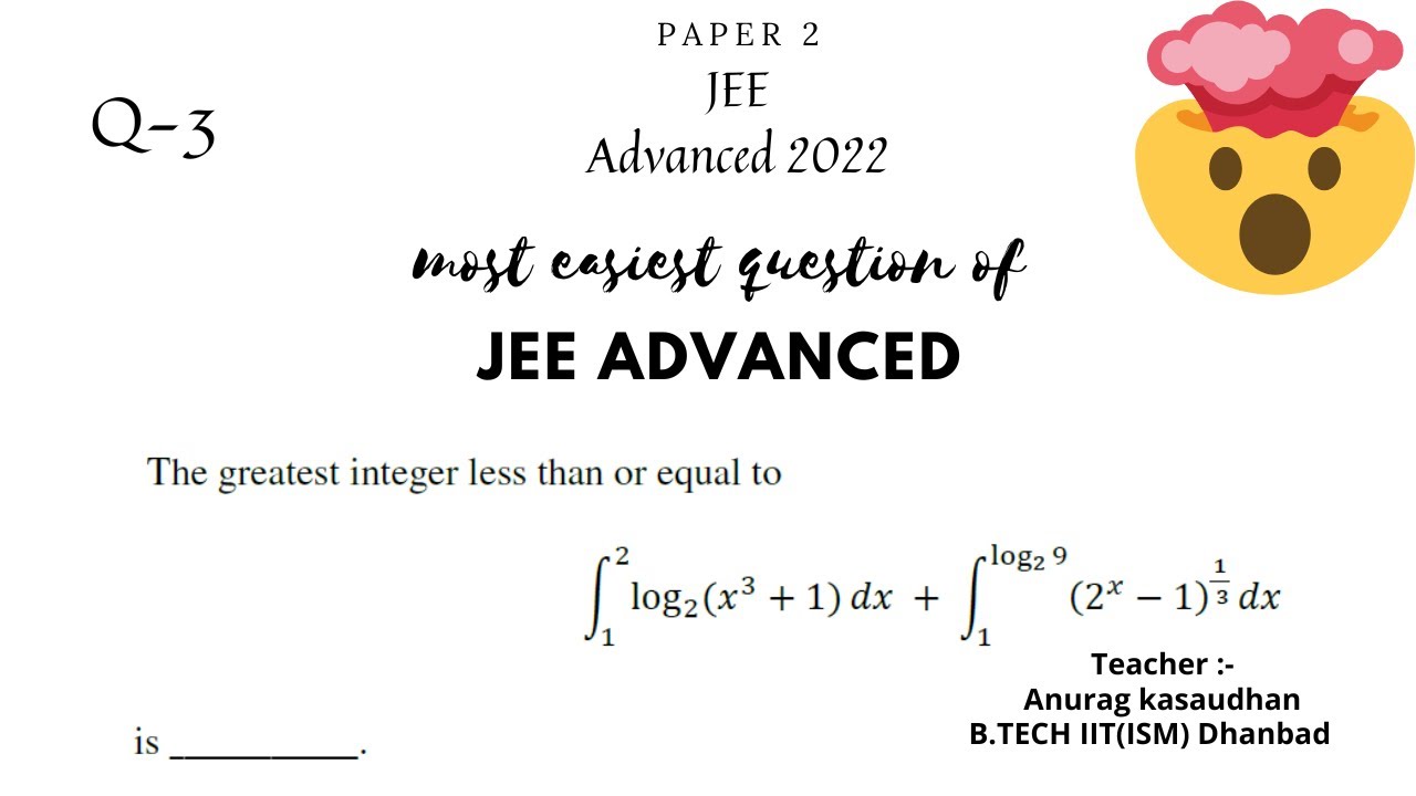 JEE Advanced 2022 Math Paper 2 (Q 3) solution the easy way | second ...