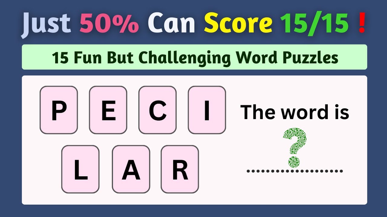 15 Super-Challenging Word Puzzles | English Words Quiz - YouTube