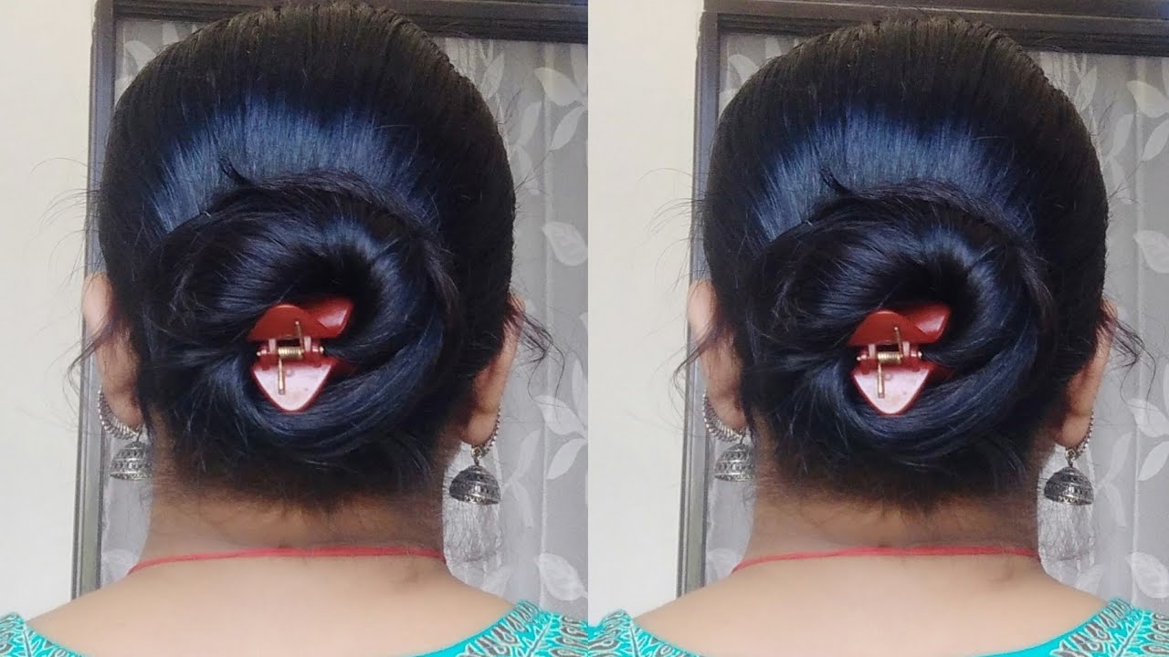 Oily Hair Clutcher juda Hairstyle | Clutcher Hair Style For Long Hair ...