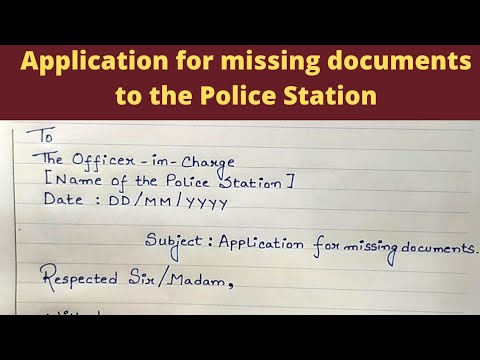 Application to the Police station for missing documents||general dairy to the police station ...