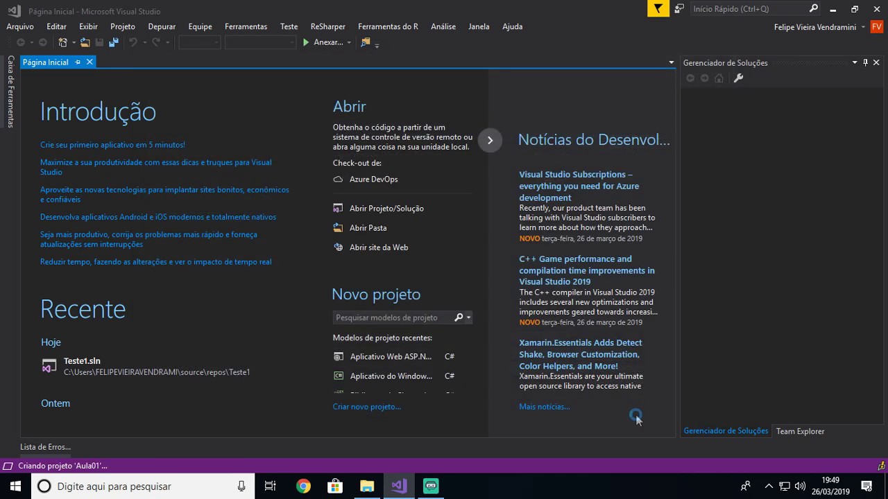 01 Introdução a C++ - Configurando a workspace do Visual Studio - YouTube