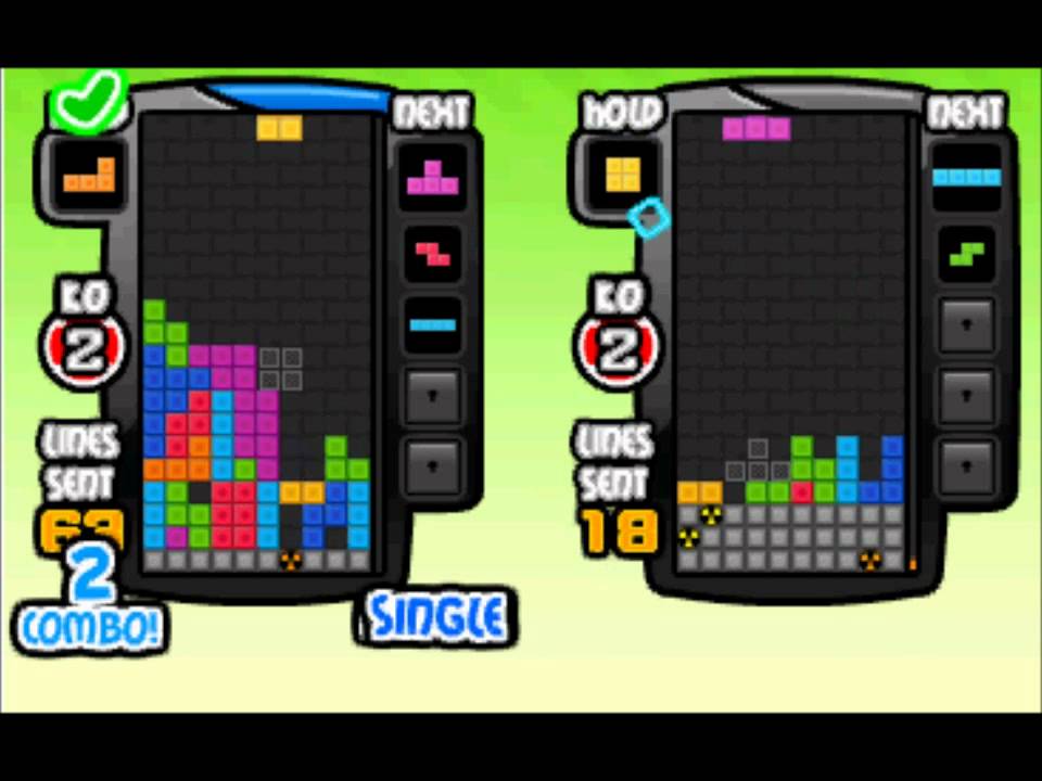 Tetris Battle 2p | 130 lines and 5 KO's | HD 720p - YouTube