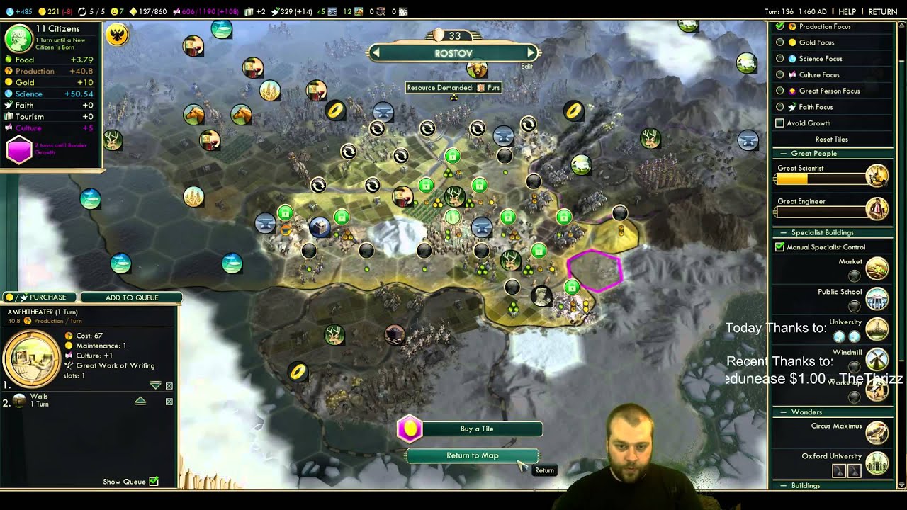Civilization 5 Multiplayer 121: Russia [3/4] ( BNW 6 Player Free For ...