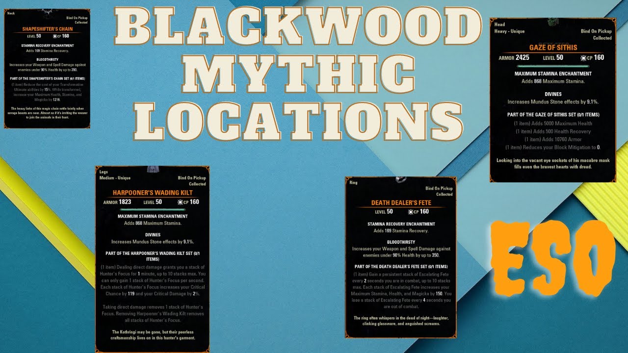 BlackWood Mythic Locations: Elder Scrolls Online - YouTube
