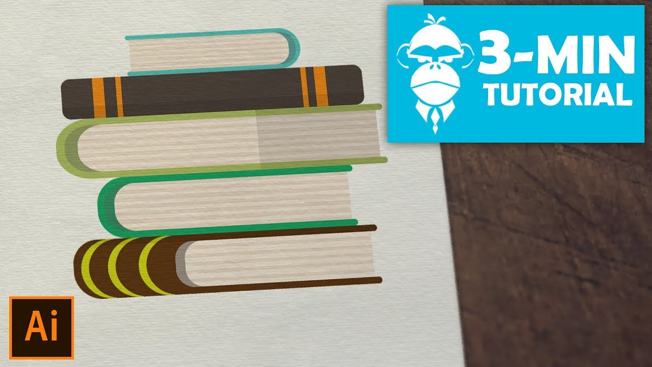 Flat Design Books Tower - Illustrator Tutorial - YouTube