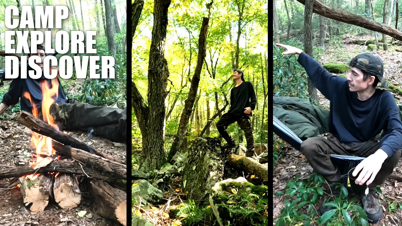 Camping, exploration, discovery, campfire cooking. Rock formations ...