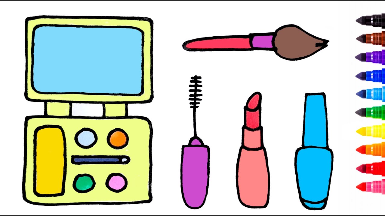 Make Up Set Drawing | Let's Draw, Paint Together - YouTube