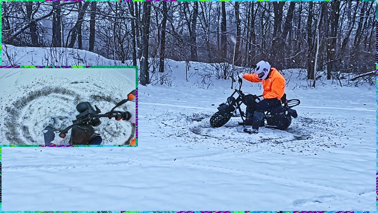 Snow Much Fun With A Mini Bike! - YouTube