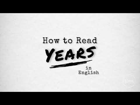 How to Read Years in English - YouTube