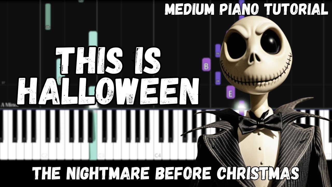 The Citizens of Halloween - This Is Halloween (Medium Piano Tutorial ...